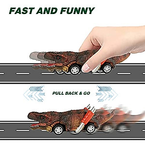 Mchochy 6 Pack Painting Dinosaur Pull Back Car Toys Arts and Crafts for Kids Age 3-12, DIY Dinosaur Painting Kits for Boys Girls Kids Christmas Party Favors Stocking Stuffers Gifts