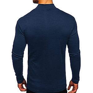 Rela Bota Mens Half Turtleneck Long Sleeve Pullover Basic Designed Undershirt Stretch Slim Fit Sweaters Royal Blue