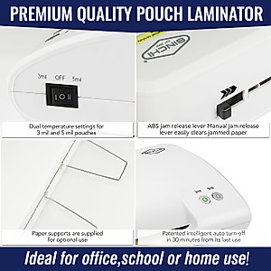 SINCHI 40-Second Warm-up, High Speed, 13-inch Laminating Machine for Business/Office/School/Home, Never Jam Thermal Laminator Machine with Laminating Sheets Starter Kit