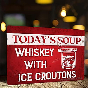 QiCHo Funny Sarcastic Metal Tin Sign Bar Pub Man Cave Wall Decor 8"X12" - Man Cave, Kitchen, Bar & Restaurant Humor Sign (Red)