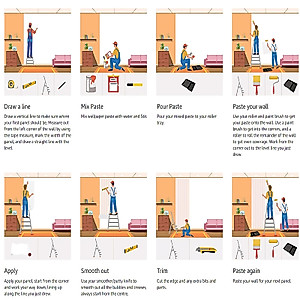 Gray and White Marble Wall Murals, Abstract Ink Landscape Wall Stickers and Murals, Wall Stickers Durable and Waterproof Apply to Bedroom Dining Room（169.3"W x 118.2"H）