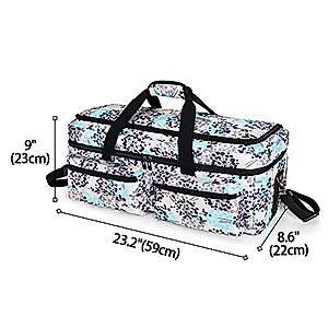 CURMIO Double Layer Carrying Case Compatible for Cricut Maker, Cricut Explore Air 2 and Silhouette Cameo 4, Travel Storage Bag with Pockets for Craft Tools, Dandelion (Bag only, Patented Design)