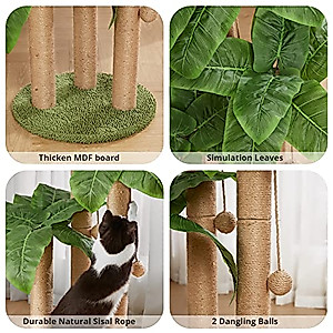 LEMONDA 31.5Inch Cat Scratching Post,Cat Scratcher with 3 Scratching Poles & Dangling Ball for for Indoor Outdoor Kitten & Adult Cat Use