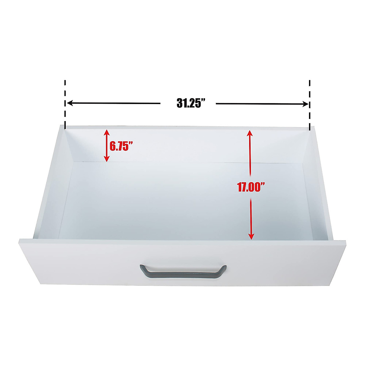 Better Home Products Carell Furniture Super Jumbo 4 Drawer Storage Chest Dresser in White