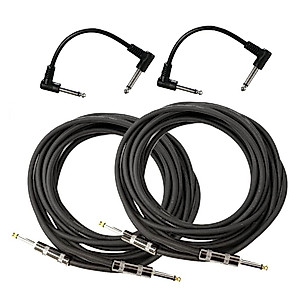 Briskdrop NUX NGS-6 Amp Academy Amp Modeler Guitar Pedal - Bundle with 2 Instrument Cables, 2 Patch Cables, and Snark Tuner, NGS-6bundle, Brown,Red
