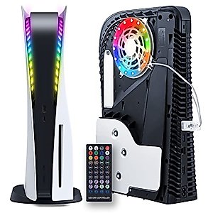 PS5 LED Light Strip, JUSPRO RGB Ring LED Lights Kit Accessories Compatible with Playstation 5 Console Digital Edition & Regular Edition (LED Light)