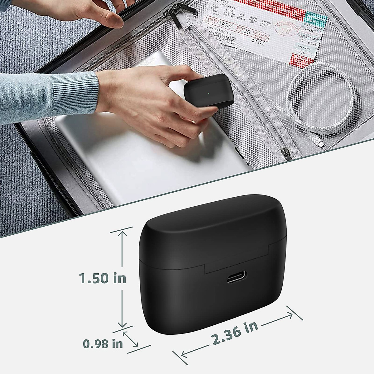 GroTawel Charging Case Replacement Compatible with Jabra Elite 85t, Charger Cradle with 700mAh Built-in Battery and Power Protection (Earbuds not Included, Black)