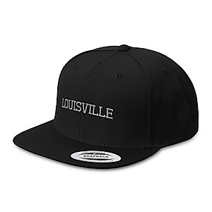 Snapback Hats for Men & Women Louisville City in Kentucky Embroidery Acrylic Flat Bill Baseball Cap Black Design Only