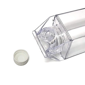 Bac-kitchen 2 Pack Milk Carton Water Bottle - Clear Square Milk Bottles BPA Free Portable Water Bottle with 23 PCS Stickers For Outdoor Sports Travel Camping Activities