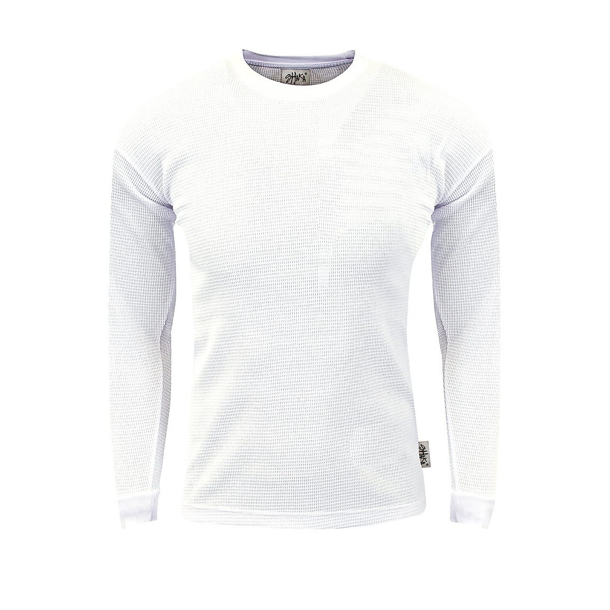 Fitscloth Men’s Knit Sweater Pullover - Heavyweight Waffle Thermal T Shirt Long Sleeve Crewneck Knitted Top Size TC01 White M