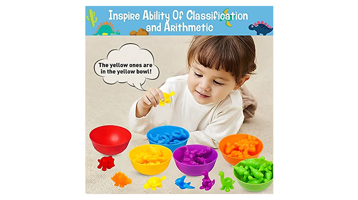 Counting Dinosaurs Sorting Toys for Kids - Fun Learning