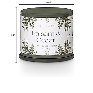 ILLUME Demi Vanity Tin Candle, Balsam & Cedar, Signature 3 oz.