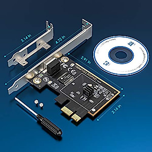 (Upgraded) 2.5GBase-T PCIe Network Adapter, 2500/1000/100Mbps PCI Express Gigabit Ethernet Card RJ45 LAN Controller Support Windows Server/Windows, Standard and Low-Profile Brackets Included
