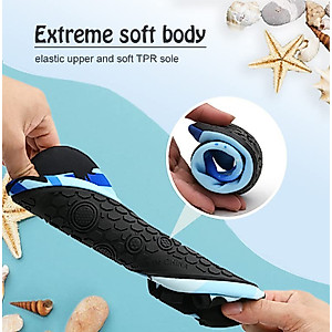 Women's Water Shoes Aqua Socks for Outdoor Beach Swim Surf Yoga Exercise Beach Swim Barefoot Sports Shoes(Beach02, 10-11)