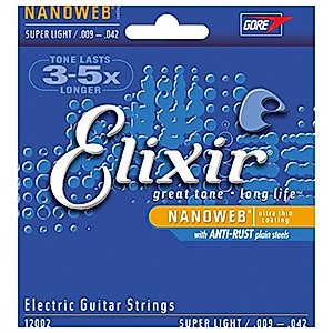 3 Sets of Elixir 12002 Super Light Electric Strings (9-42) (Nanoweb)