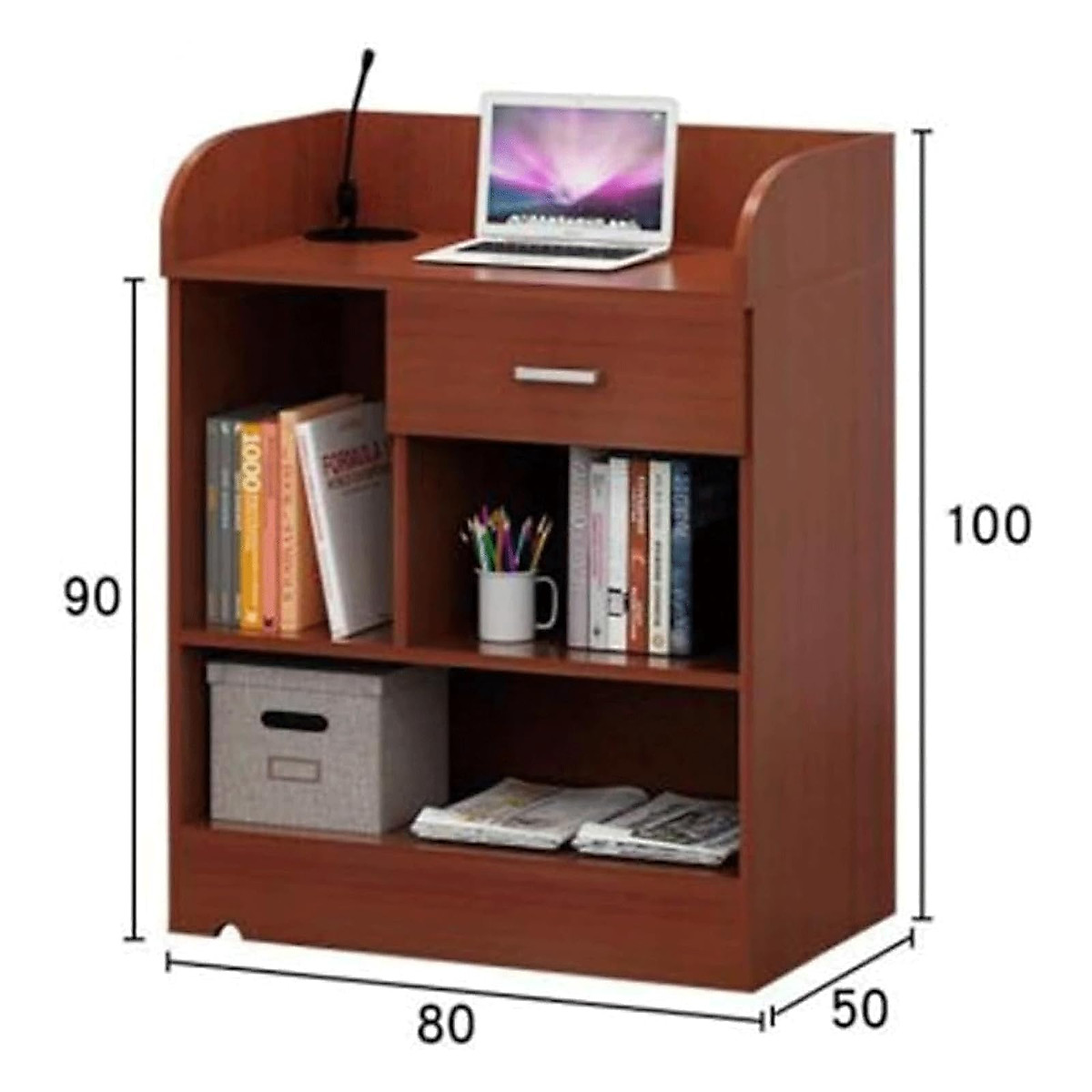 Podium Solid Wood Lecterns Large Podium Stand with Storage Pulpits Church Office Conference School Floor Standing Lecterns