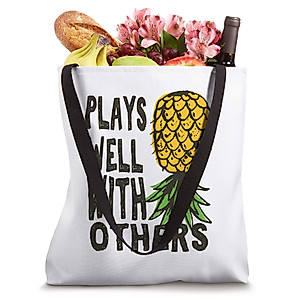 Swinger Couples Plays Well With Others Upside Down Pineapple Tote Bag