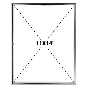 Frametory, Floating Picture Frame 11x14 - Silver Aluminum Metal Photo Frame - Real Glass of Front - for Wall Mount Displays