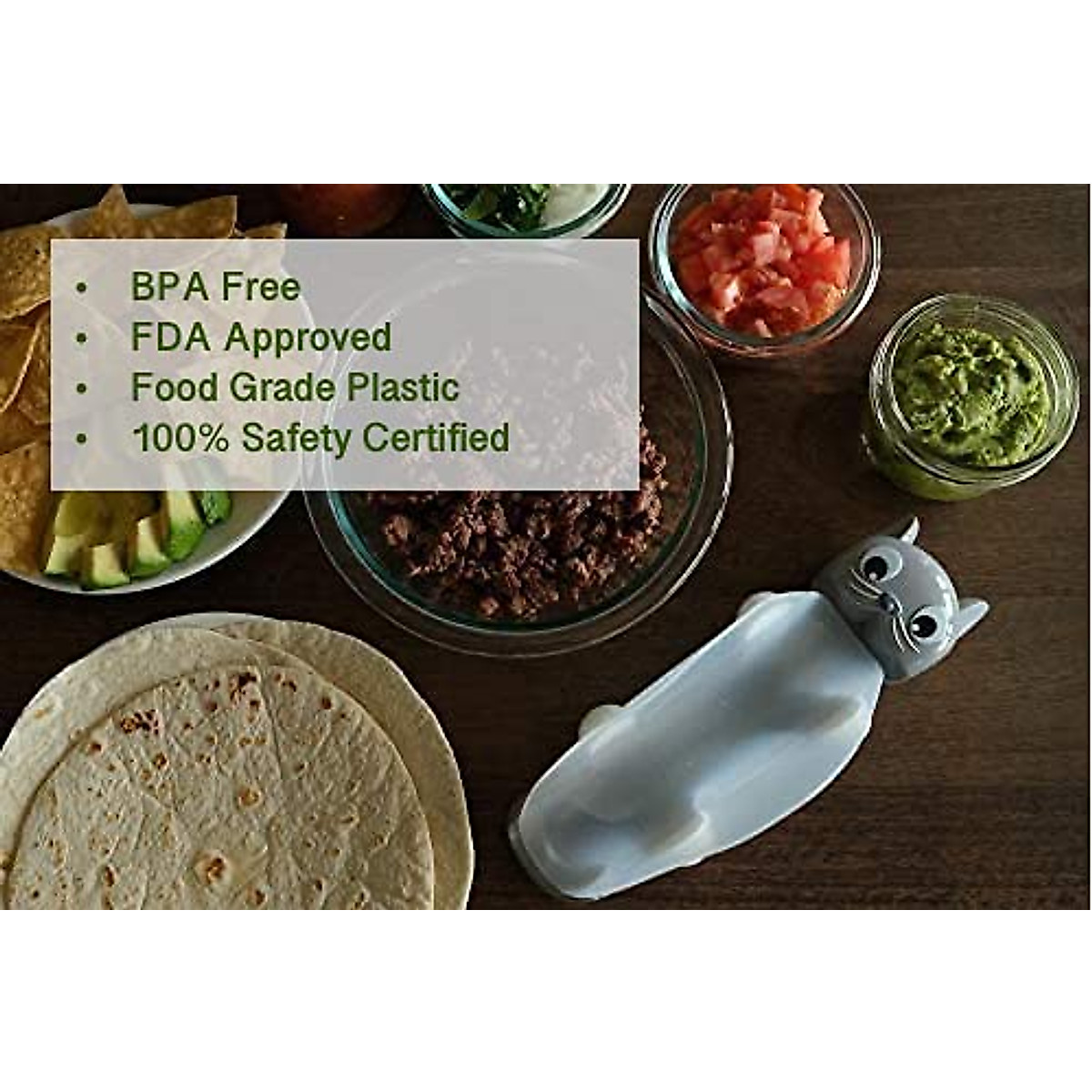 Kids Kitty Cat Taco Holder - Holds Multiple Tacos Purr-fect for Parties or Taco Tuesday with the Family - Fun Novelty Taco Shell Stand for Children and Adults (1)