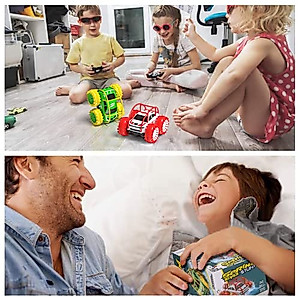 MaxTronic Remote Control Car, RC Cars Amphibious Land & Water Beach Pool Toy Off-Road RC Boat, 360°Flip Rotation Stunt Car with Sidelights for Toddlers 3 4 5 6 7 8 9 10 11 12 Years Kids Boys Girls