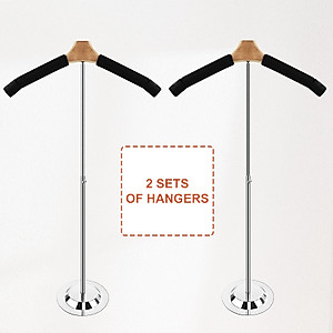 YEXEXINM 2 Pack Adjustable T Shirt Display Flexible Shoulder Stand，17- 31 InchT Shirt Display Stand for Clothing Garment Coat Retail Vendor，Shirt Rack，Metal Clothing Display Rack