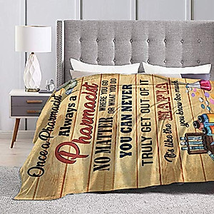 CHILL·TEK Blanket Once A Pharmacist Fleece Blanket Super Soft Throw Blanket Cosy Warm Flannel Blanket Lightweight Durable Sofa Blanket Luxurious Bed Blanket Gift for Men Women 50"x40"