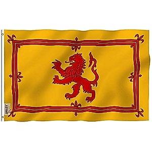 ANLEY Fly Breeze 3x5 Foot Scotland Rampant Lion Flag - Vivid Color and Fade Proof - Canvas Header and Double Stitched - Scottish Rampant Lion Flags Polyester with Brass Grommets 3 X 5 Ft