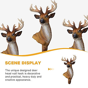 Animal Hook Shower Towel Hook Single Towel Hook Key Hooks Coat Hanger Deer Wall Sculpture Robe Hook Farmhouse Towel Rack Hooks for Hats Resin Wall-mounted Individual Wall Hook