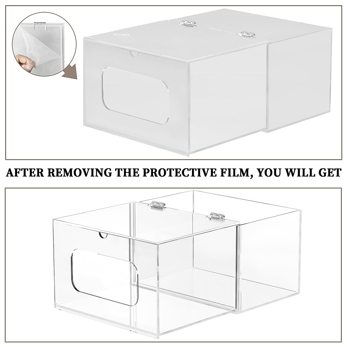 upcessory Acrylic Trash Bag Dispenser, 2 in 1 Extra Large Under Sink Garbage Bag Organizer, Kitchen Trash Bag Storage Holder with Lid for 13 30 33 Gallon Garbage Bag