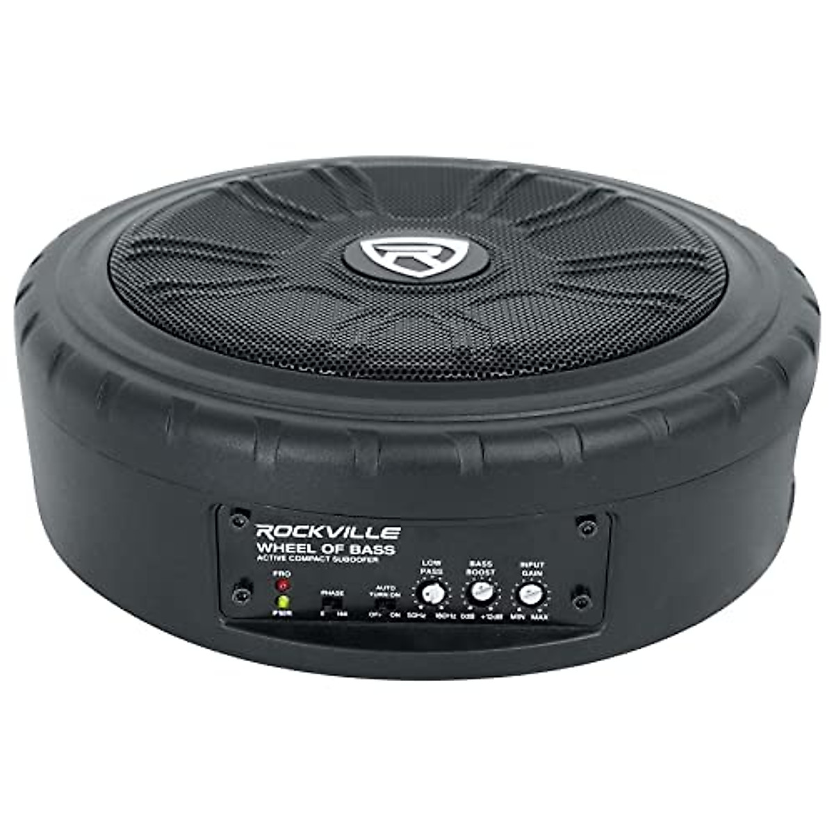 Rockville WHEEL OF BASS 8" Slim Under-Seat Powered Truck/Car Audio Subwoofer Sub