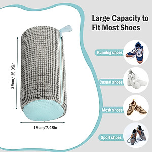 Shoe Washing Machine Bag, 360°All-around Cleaning Shoe Laundry Bag, Upgraded Durable Zippers, 12000+ Fluffy Fibers for Machine Washable Sneakers, Red