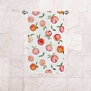 Vantaso Watercolor Peaches Fruit Hand Towels Set for Bathroom Kitchen Towels Microfiber Bath Towel Absorbent Dish Fingertip Towel for Guest Gym Spa and Bar 30 x 15 inch
