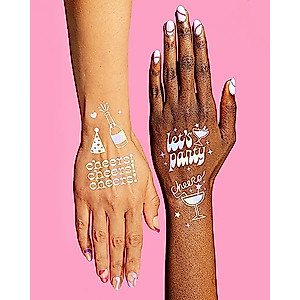 xo, Fetti Cheers Party Temporary Tattoos - 52 iridescent styles | Bachelorette Party Supplies, Birthday Party Favors, Disco Party Girl, Cheers Decorations