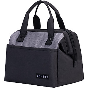 Large Insulated Lunch Bag for Women Men Leakproof Lunch Tote Bags Cooler Bag for Work Travel Adult Thermal Lunch Bags for Office -10L Lunchbox - Black