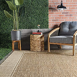nuLOOM Asha Simple Border Indoor/Outdoor Area Rug, 5' x 8', Light Brown