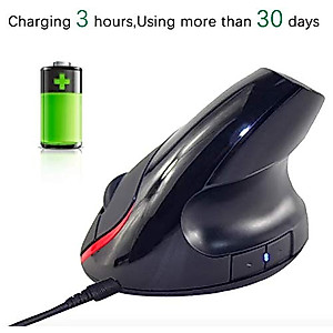 2.4G Wireless Ergonomic Vertical Mouse 800/1200 / 1600DPI, 5 Buttons (Purple)