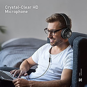 Mevoix On Ear Headphones with Microphone, Wired Headphones for Adults Teens Kids, Deep Bass, Memory Foam Earpads, Foldable Noise Isolating Wired Stereo Headphones for Computer Laptop Smartphone