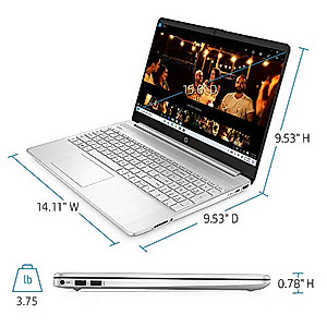 HP 15-inch HD Laptop, AMD Ryzen 7 3700U Processor, 8 GB RAM, 256 GB SSD, Windows 10 Home (15-ef0022nr, Natural Silver) (Renewed)