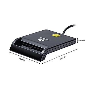 ZOWEETEK CAC Card Reader Military, Smart Card Reader DOD Military USB Common Access CAC, Compatible with Windows, Mac OS and Linux