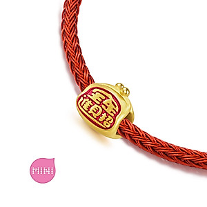 CHOW SANG SANG 999 24K Solid Gold Mini Charm Wealthy Pocket Charme Blessing Bracelet for Women 92978C