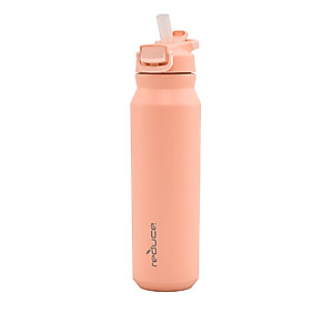 REDUCE 32 oz Hydrate Pro Stainless Steel Insulated Water Bottle - Flip Top Leak-Proof Lid, Dishwasher Safe, BPA-Free, Dual Wall Vacuum, Keeps Drinks Cold for 48 Hrs, Cup Holder Friendly - Sedona