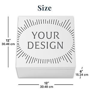 Let's Make Memories Personalized Baby's First Keepsake Box - Memento Storage - Memories Box - Nursery Décor - For Girls - 6" Hx12 Square