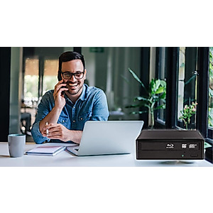 BUFFALO MediaStation Desktop 16x External Blu-ray Writer for PC with USB 3.0. TAA Compliant. Plays and Burns Blu-rays, DVDs, and CDs.