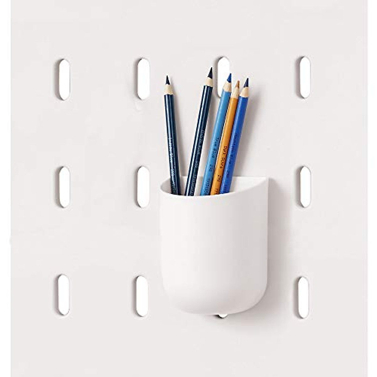 iDesign Cade BPA-Free Plastic Modular Hanging Pegboard Organizer Storage Cup, 3.2" x 3.04" x 4", Matte White