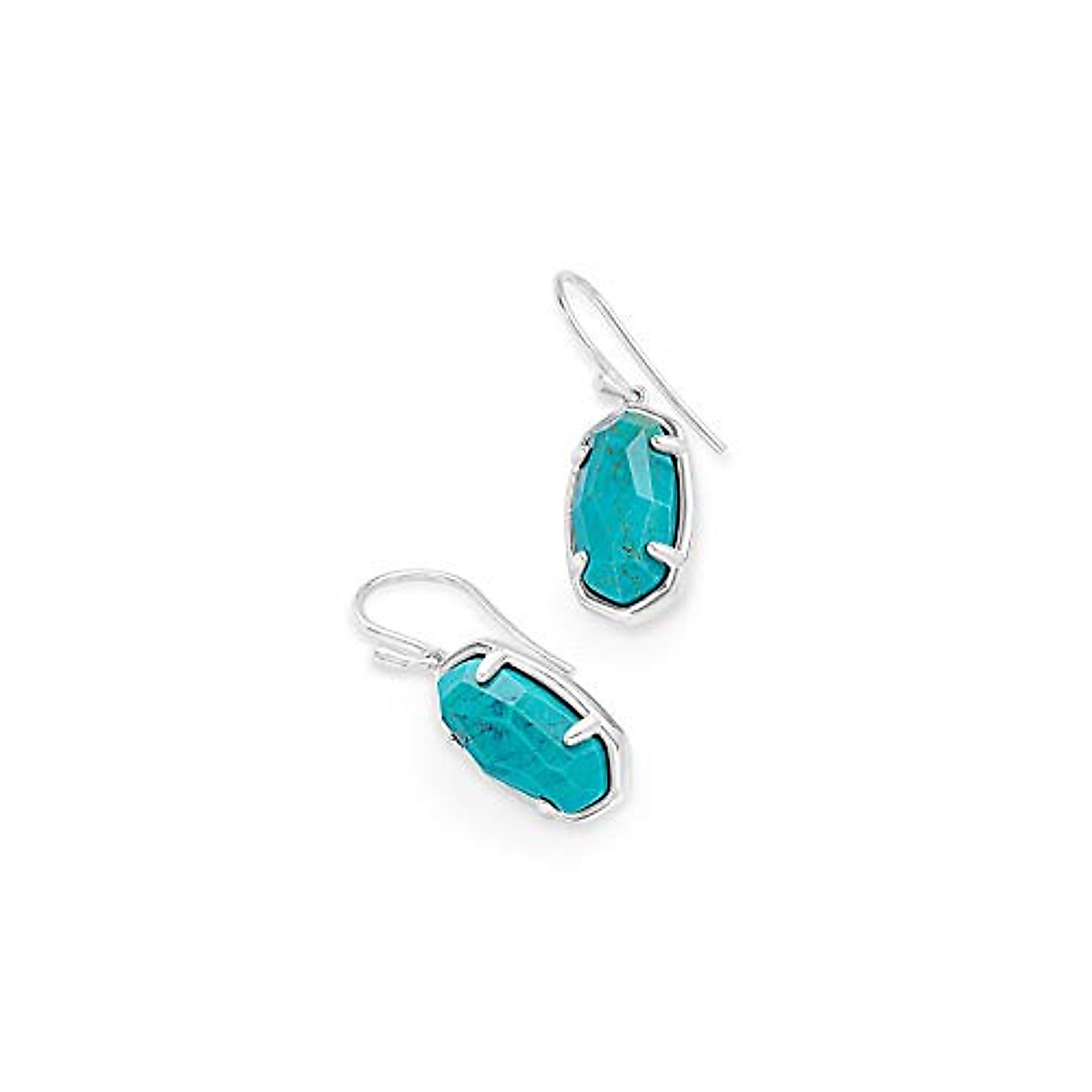Kendra Scott Lee Drop Earrings in Sterling Silver, Genuine Turquoise Gem, Fine Jewelry for Women