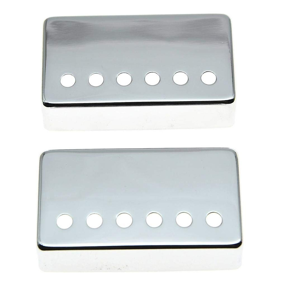 KAISH Set of 2 Humbucker Guitar Pickup Cover Brass Humbucker Pickup Covers 49.2mm/52mm Pole Spacing Pickup Covers Chrome
