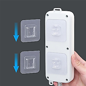 Clear Double-Sided Adhesive Wall Hooks - 10-Piece Mounted Door Hanger Kit - No Drill Sticker Hangers with Suction Cup for Bathroom, Kitchen