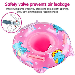 Walsai Baby Swimming Float, Inflatable Swimming Ring with Float Seat for 6 Months-6 Years Children (Pink)