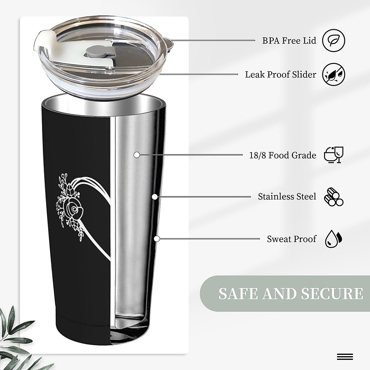 Yipaidel 20oz Stainless Steel Rose Tumbler - Vacuum Insulated Mug with Lid, Inspirational Auntie Gifts for Mom/Sister/Best Friend, Motivational Coworker Gifts for Mothers Day Christmas (Auntie Rose)