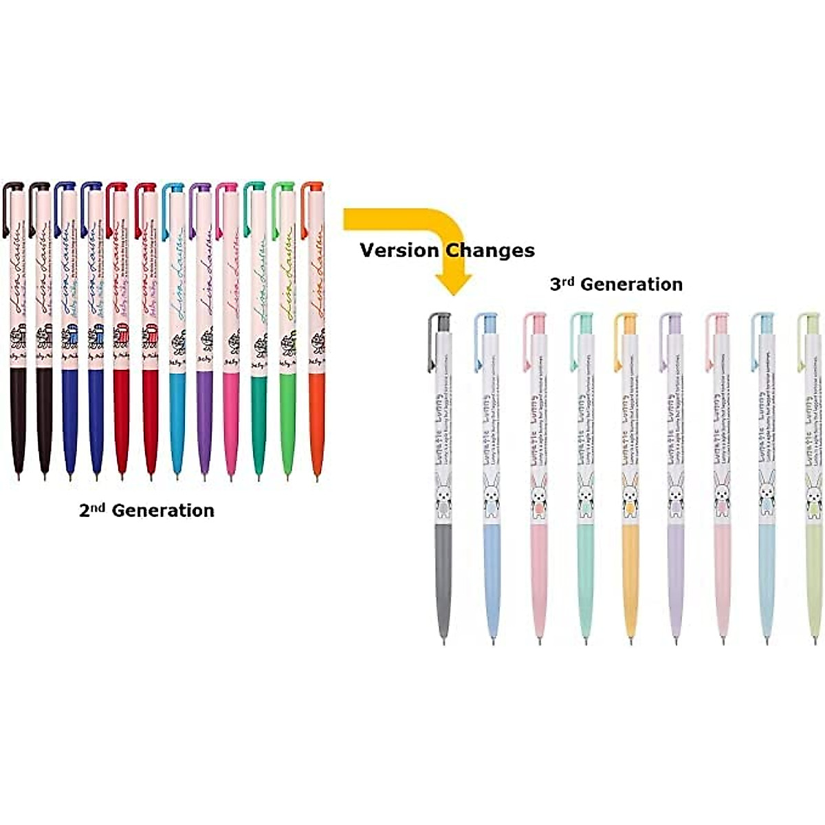Xeno Slim Ball point Pens - Baby Mikey 0.38mm 9 Color mix (Pack of 12) With twistable pencil